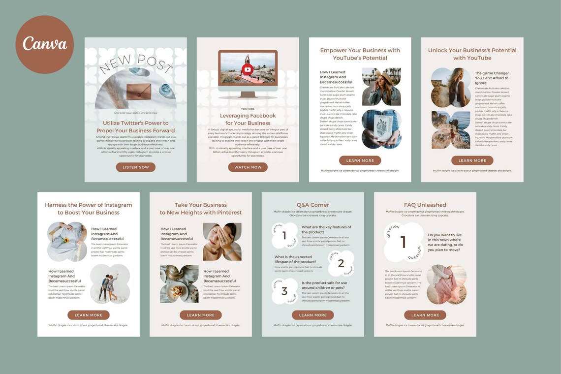 Canva Editable Email Templates Mint Email Marketing - Etsy