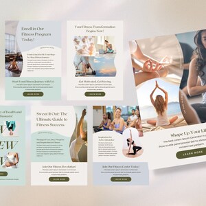 Canva Editable Email Templates Yoga | Email Marketing | Product ...