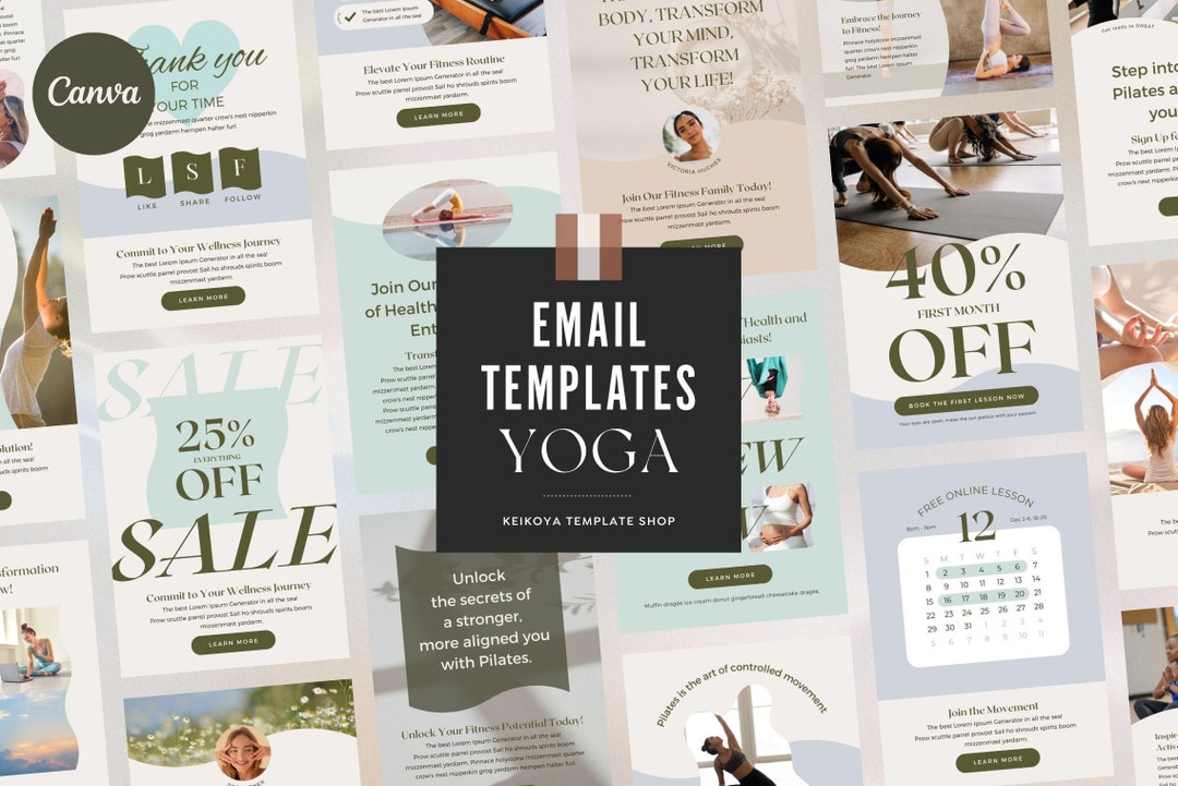 Canva Editable Email Templates: Yoga Marketing (digital Download) - Etsy