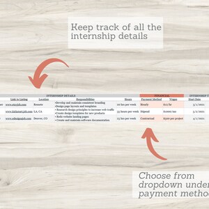 Internship Application Tracker - Downloadable Excel Spreadsheet - Etsy