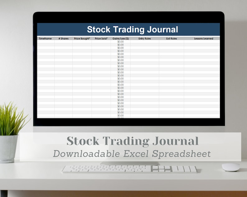 Stock Trading Journal - Downloadable Excel Spreadsheet - Etsy