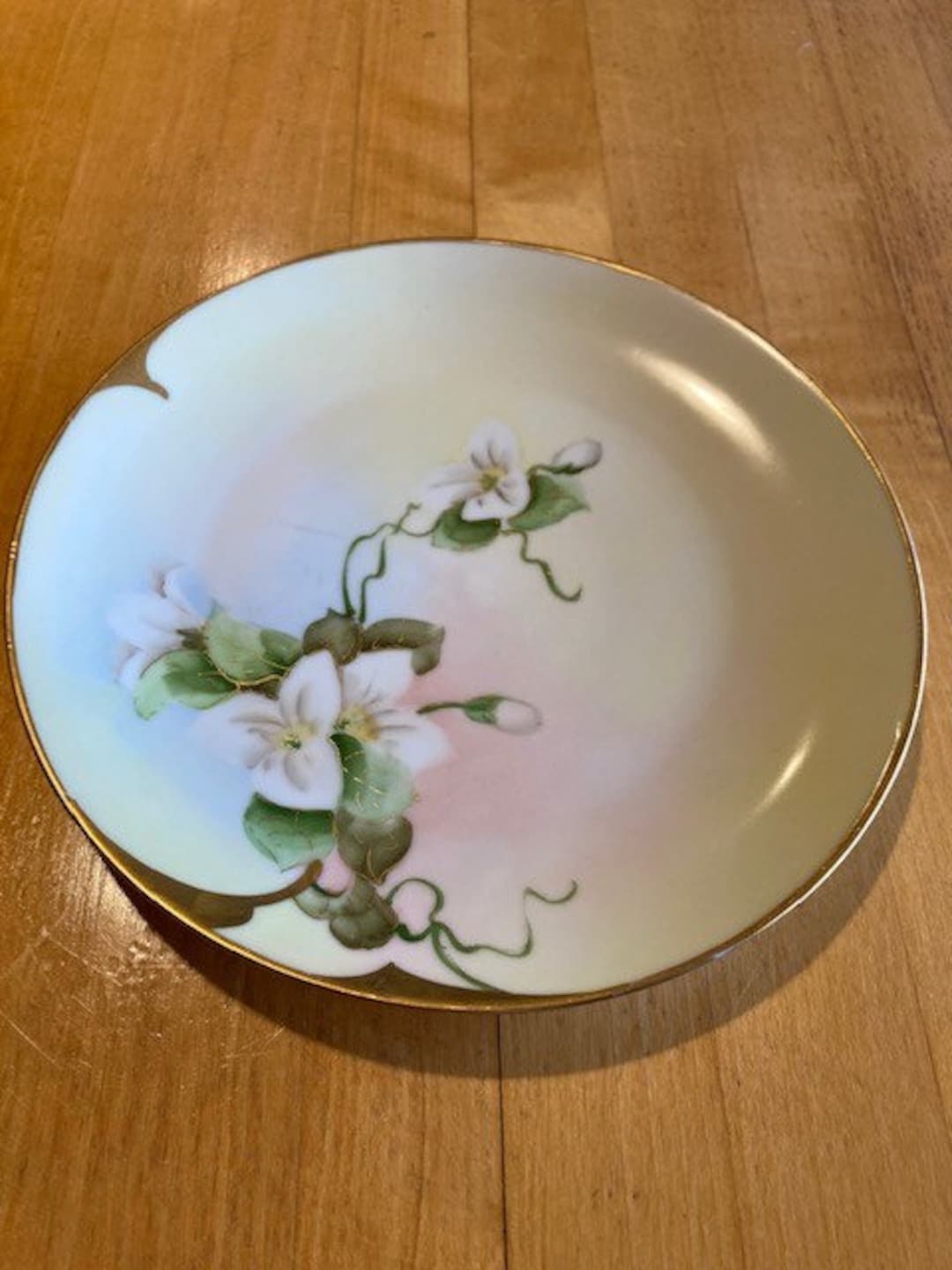 WA Pickard Hand Painted Floral Plate 9'' With Gold Rim Serial Number ...