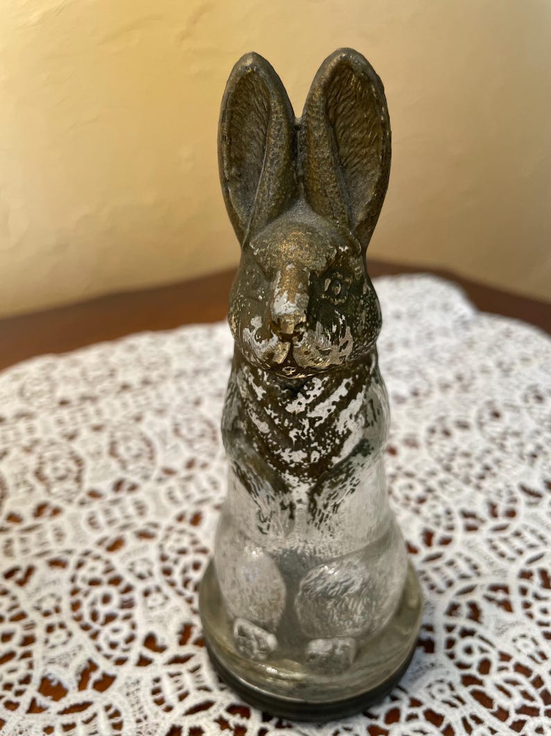 Antique/vintage 1920s Victory Glass "begging Rabbit" Bunny Avor Candy ...