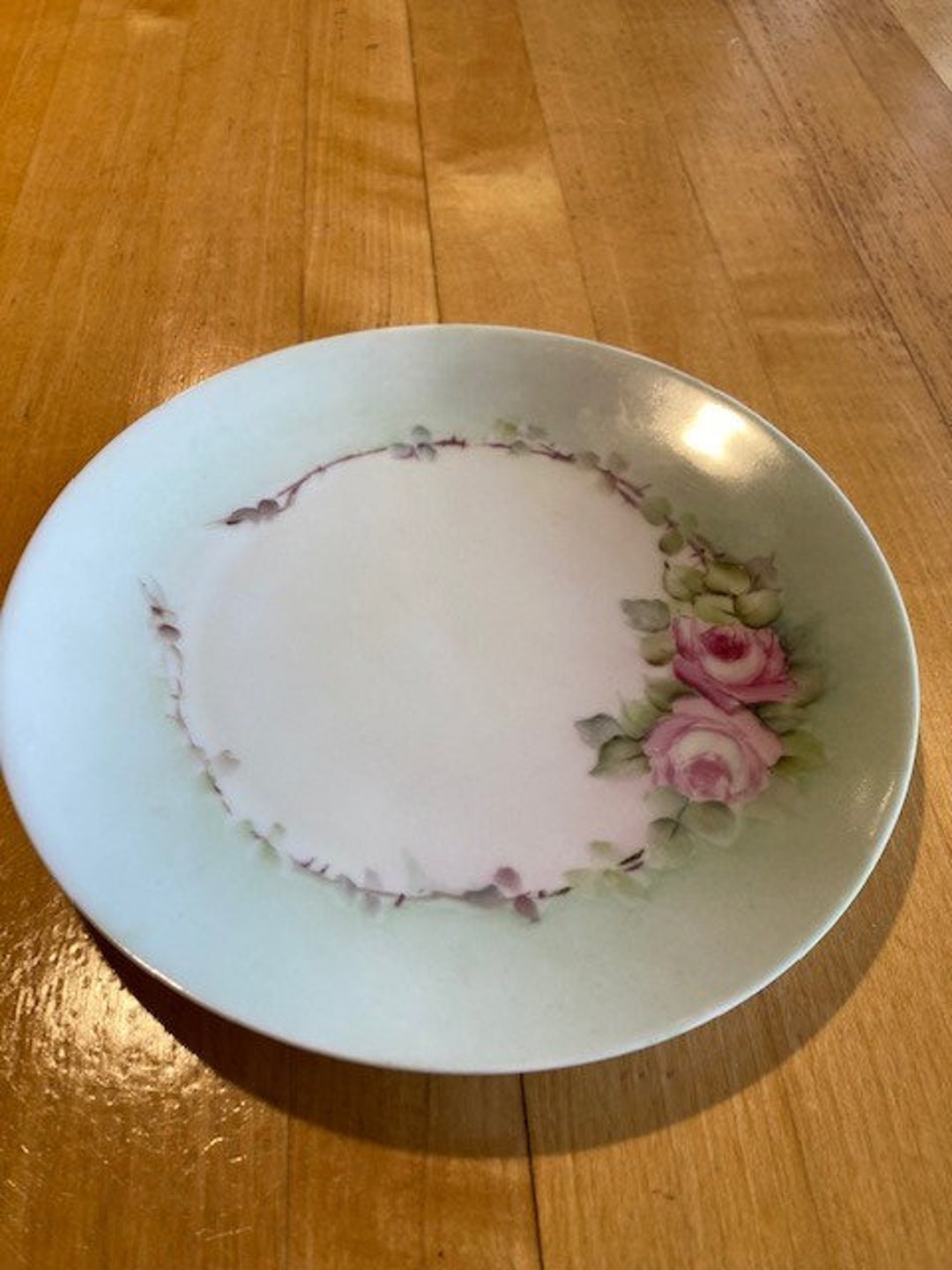 Vintage Silesia Plate - Hand Painted - Floral Pattern - Etsy