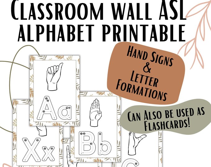 American Sign Language Alphabet Flashcards | ASL Classroom Posters ...