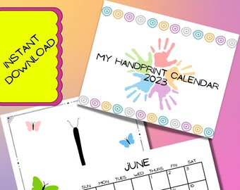 2023 Handprint and Footprint Monthly Calendar Instant - Etsy