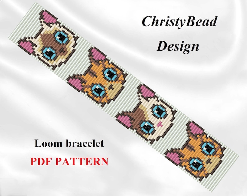 Beaded Loom Bracelet, Cat Bracelet, Seed Bead Bracelet, Woven Bracelet ...
