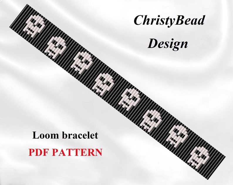 Halloween Bead Loom Bracelet Pattern Pumpkin Skull Spider Pattern Loom ...