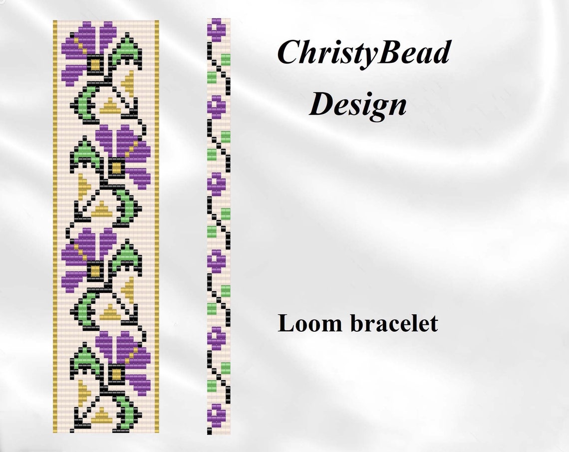 Loom Bead Pattern Flower Beadweaving Pattern Loom Pattern Miyuki ...