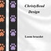Paw Loom Bracelet Pattern, Cat's Paws Pattern, Bead Loom Pattern, Loom ...
