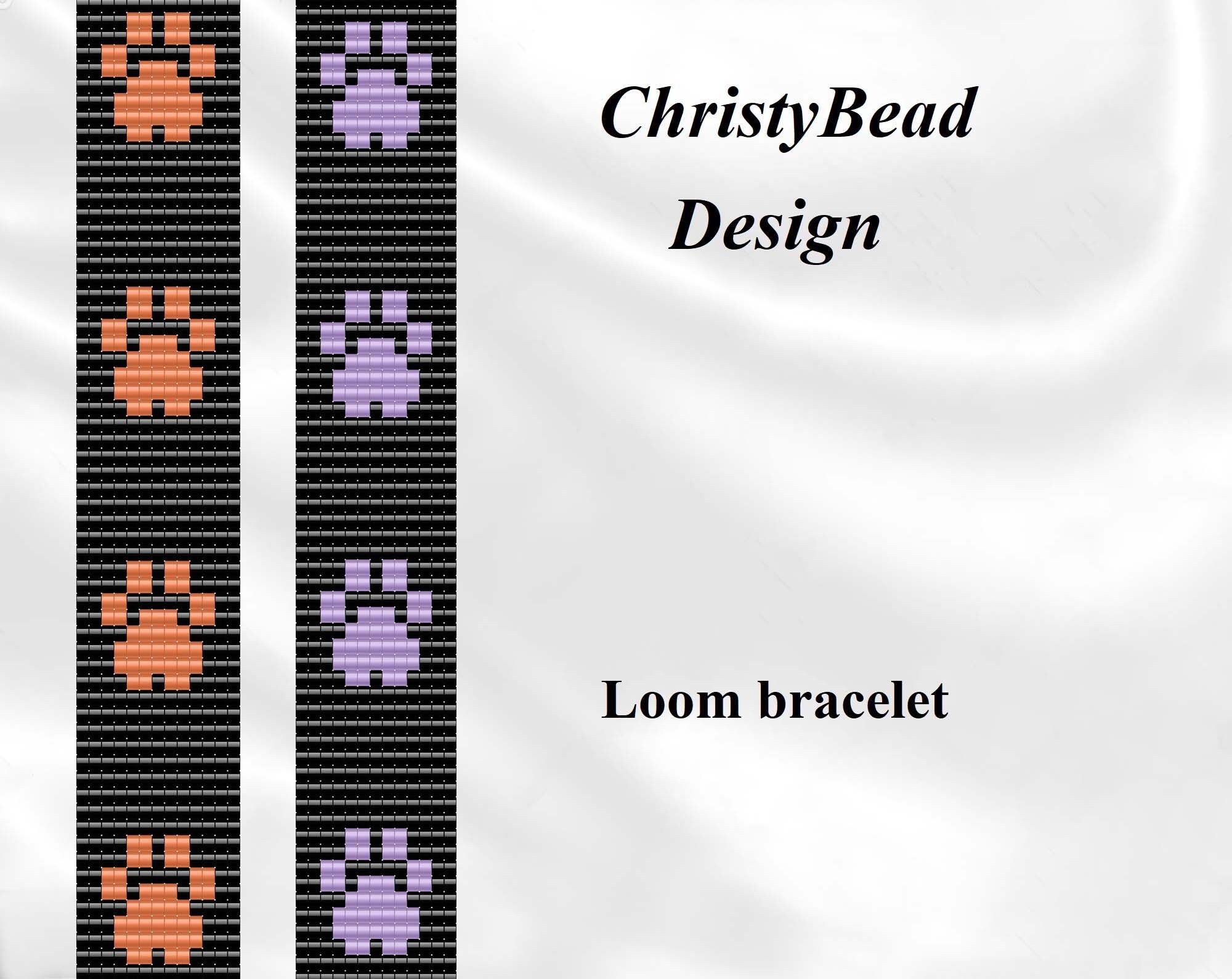 Paw Loom Bracelet Pattern, Cat's Paws Pattern, Bead Loom Pattern, Loom ...