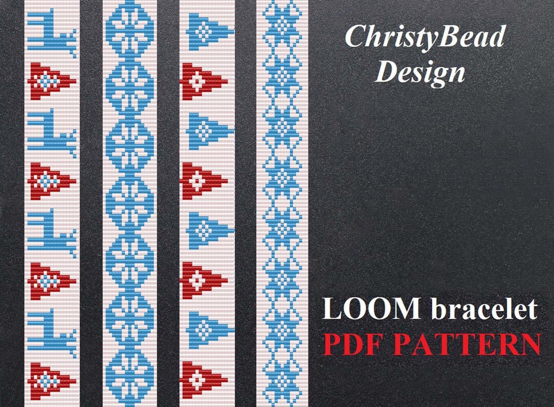 Christmas Bead Loom Bracelet Pattern Tree Reindeer Flower Pattern Loom ...