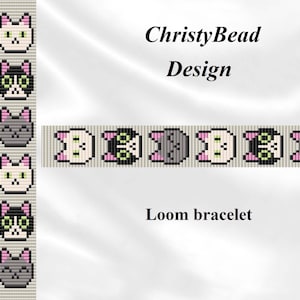 Beaded Loom Bracelet, Cat Bracelet, Seed Bead Bracelet, Woven Bracelet ...