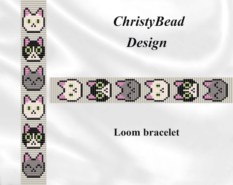 Beaded Loom Bracelet, Cat Bracelet, Seed Bead Bracelet, Woven Bracelet ...