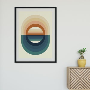 Abstract Half Circle Rainbow Gradient Printable Art, Minimalist Print ...