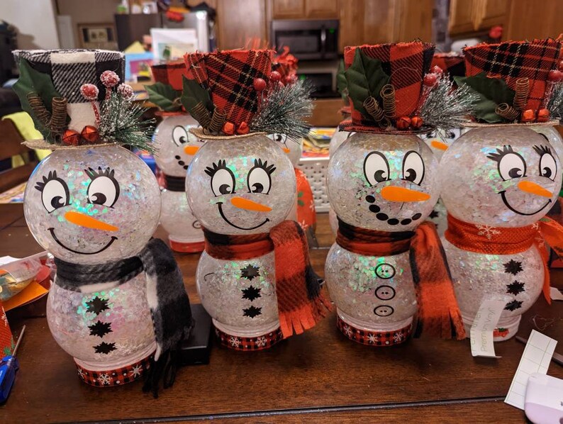 Snow Globe Lighted Snowman-christmas-decorations - Etsy