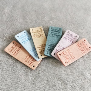 Personalised 48x20mm Rectangle Sewing Labels, Custom Microfiber ...