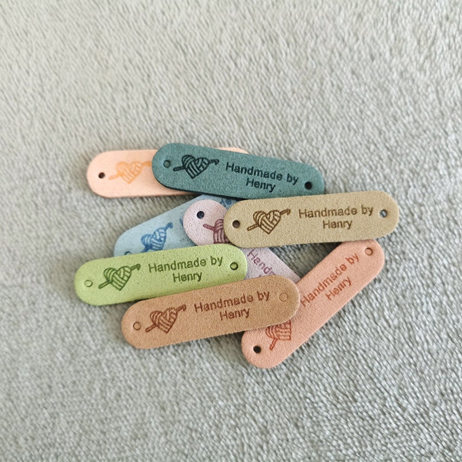 Personalised Handmade Tags, Custom Crochet Tags, Fabric Label for ...