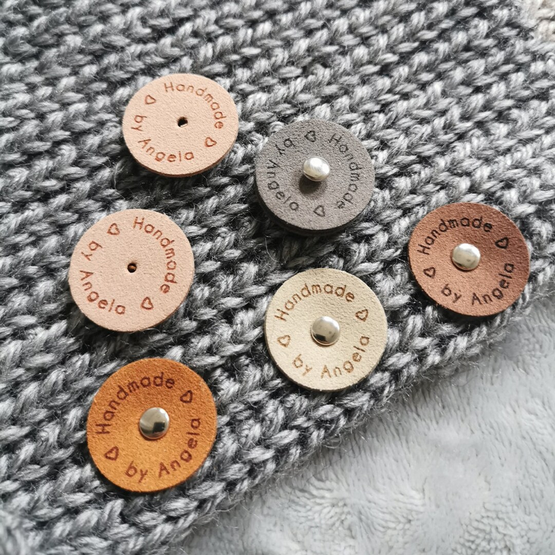 Circle Tag for Handmade Items, Custom Clothing Label, Handmade Crochet ...