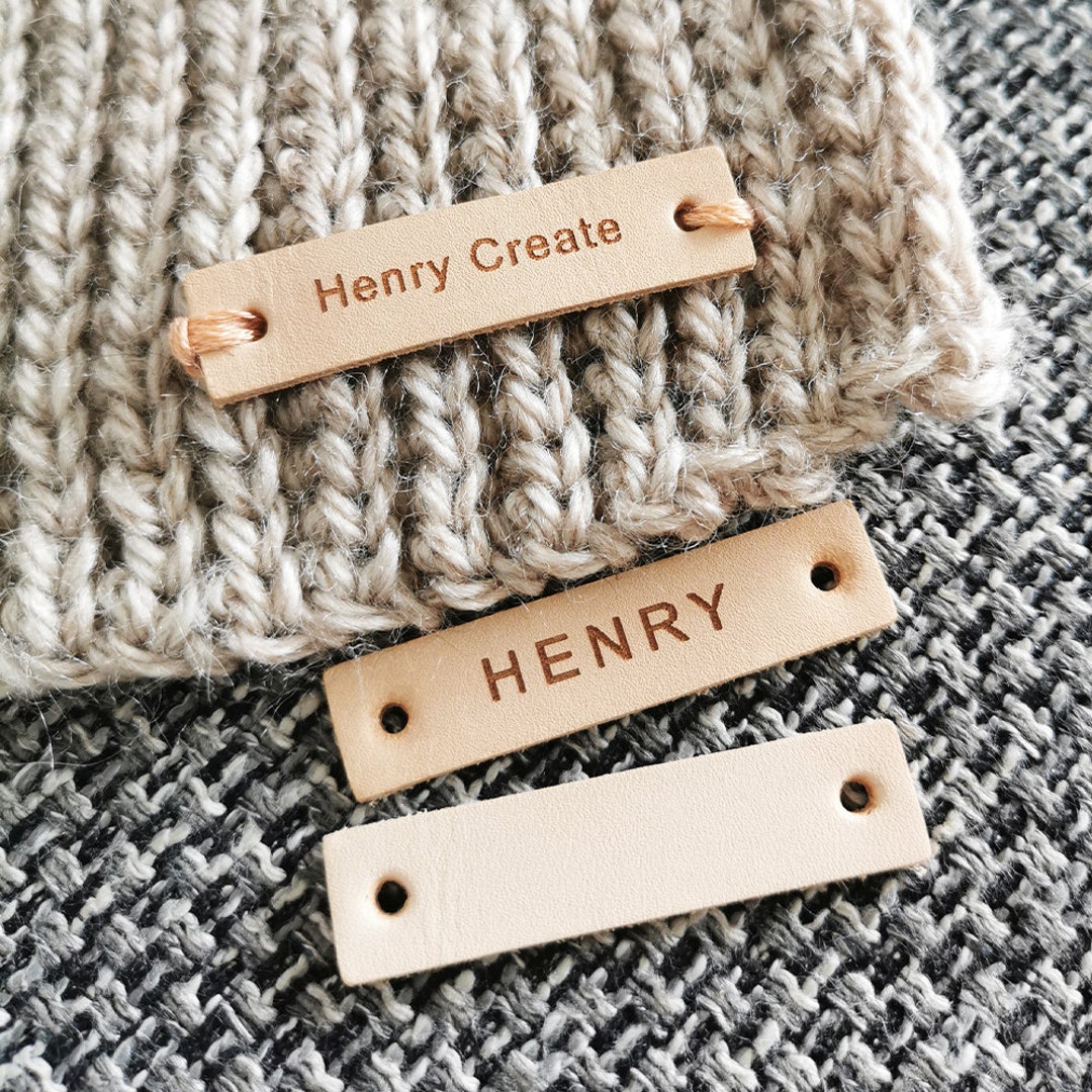 Personalised Crochet Labels, Custom Handmade Tags, Natural Leather ...