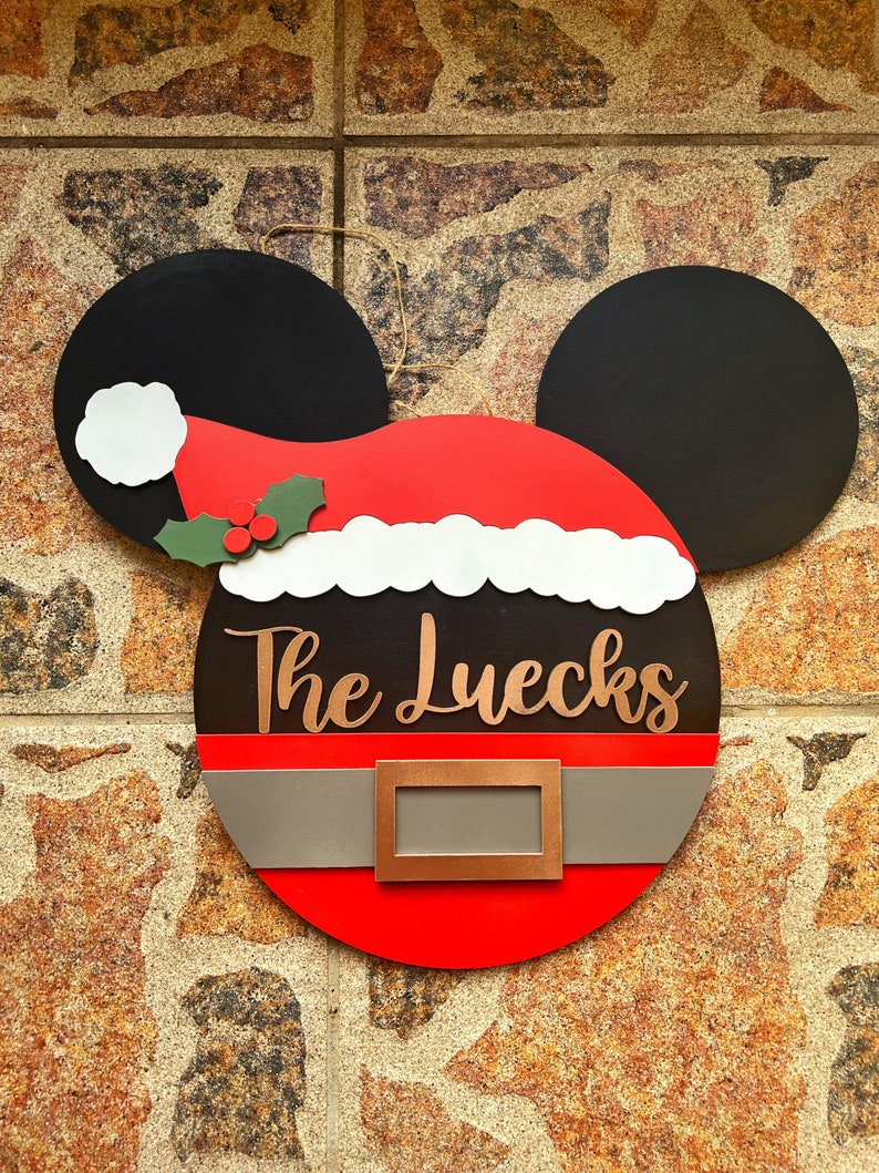 Christmas Mickey Mouse Inspired Custom 3D Door Hanger - Etsy