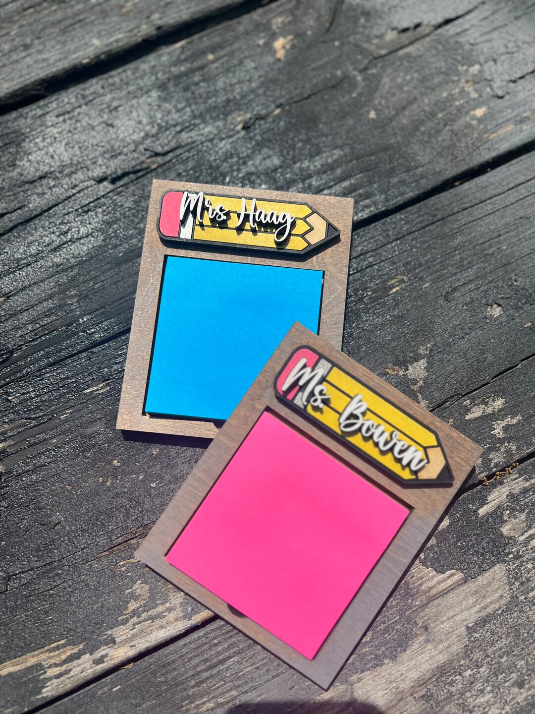 Teacher Sticky Note Holder, Personalized Sticky Note Holder, Teacher ...