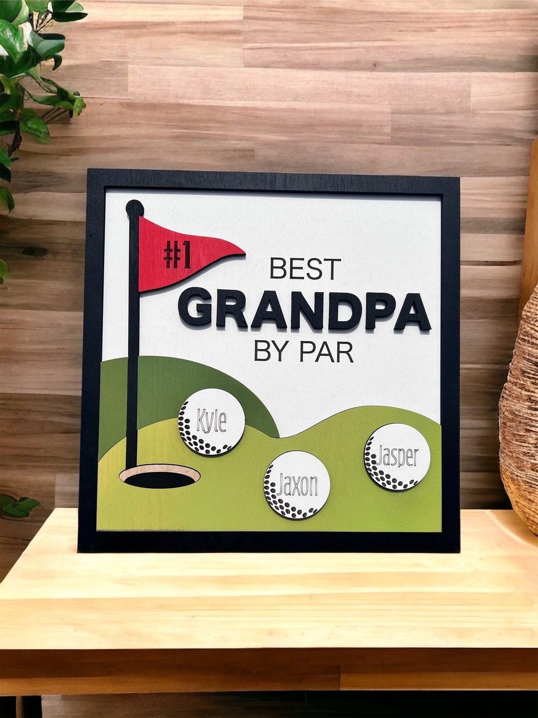 Best Dad by Par Sign, Wooden Golf Sign, Fathers Day Gifts, Personalized ...