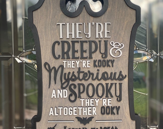 Custom Last Name Halloween Sign, They’re Creepy & They’re Kooky ...