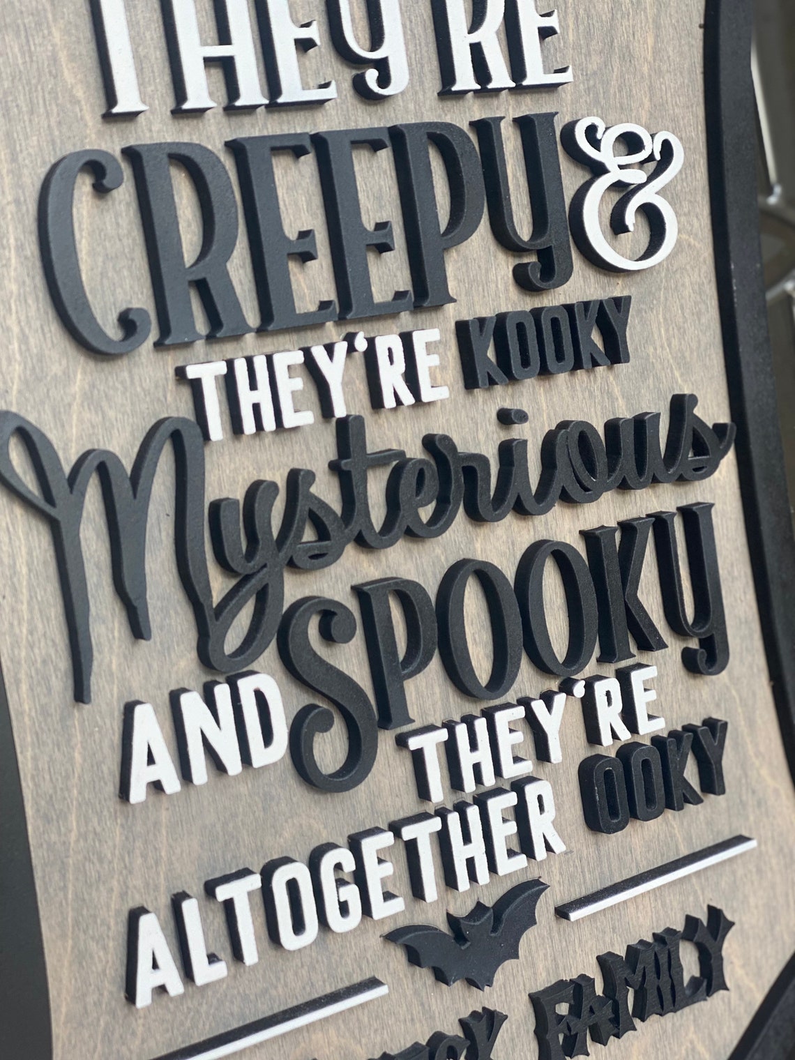 Custom Last Name Halloween Sign Theyre Creepy & Theyre - Etsy