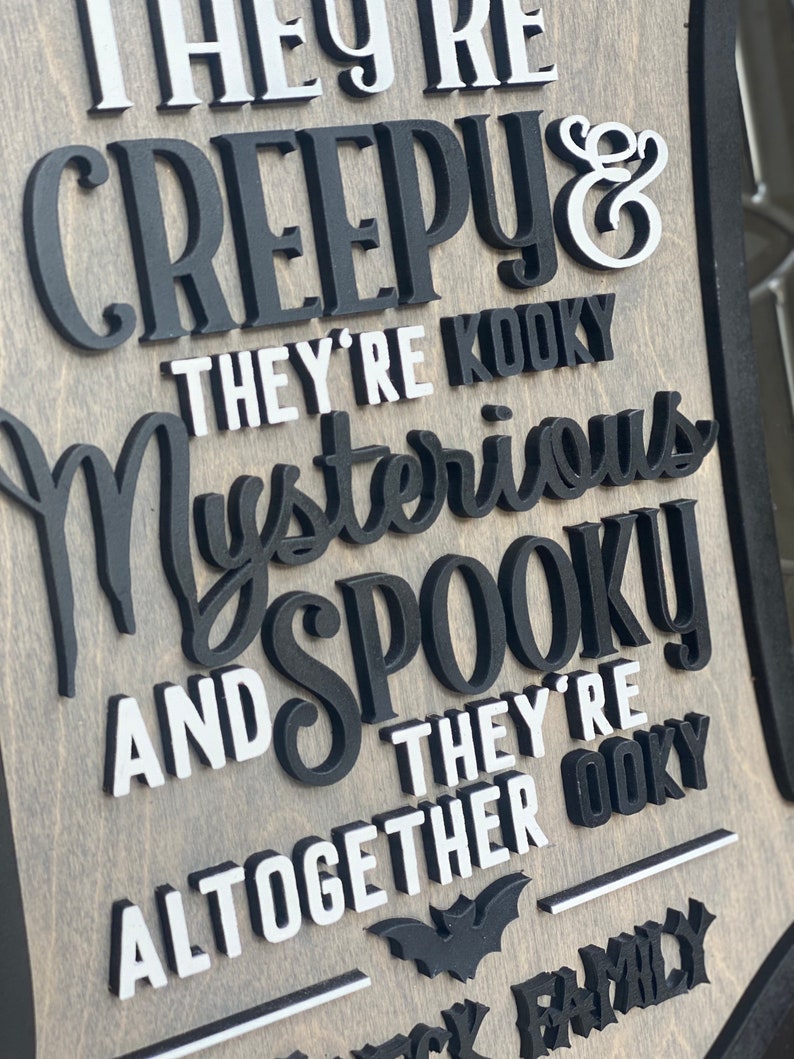 Custom Last Name Halloween Sign Theyre Creepy & Theyre | Etsy