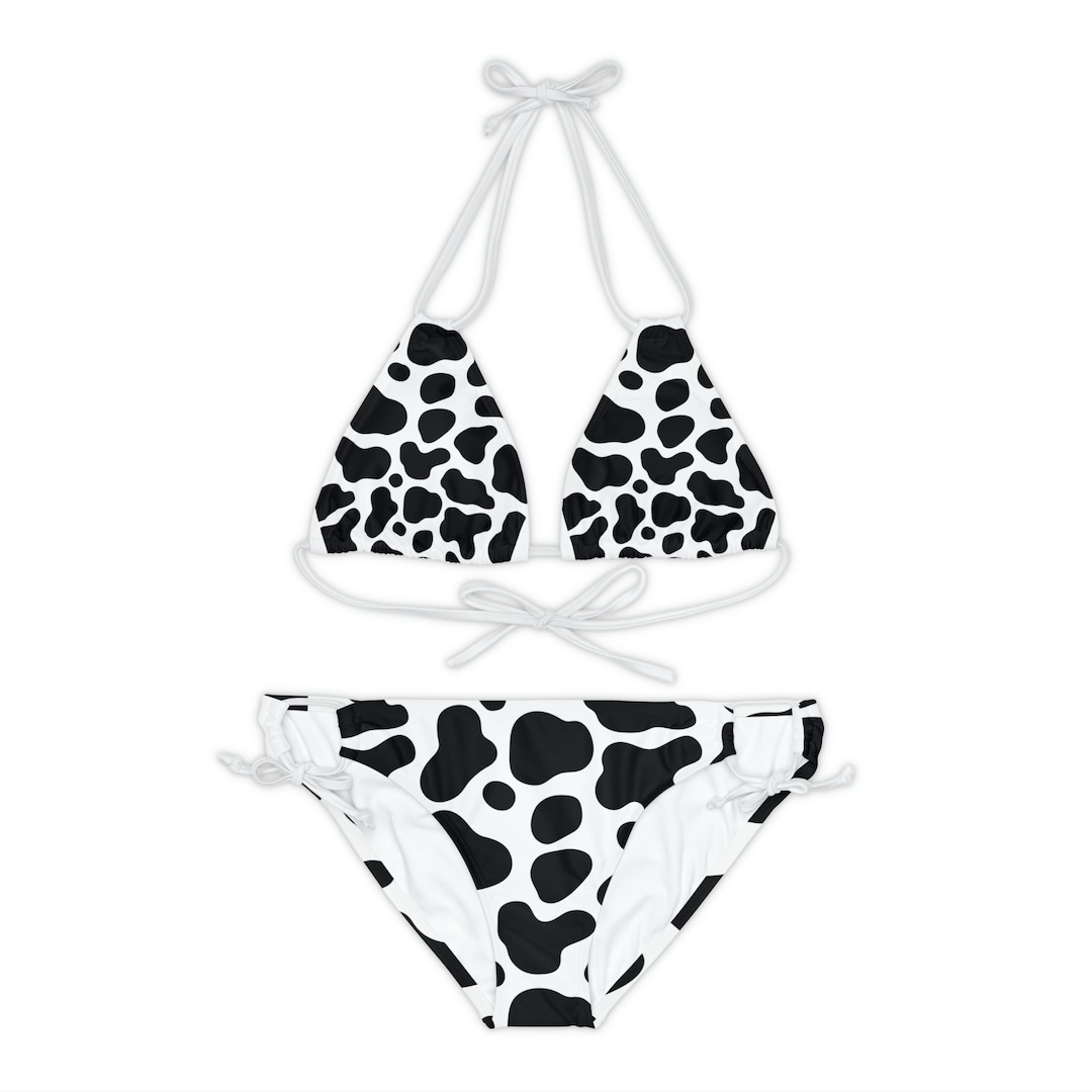 Cow Print Bikini Set Womens Two Piece Swimwear For Cow Lovers Trendy