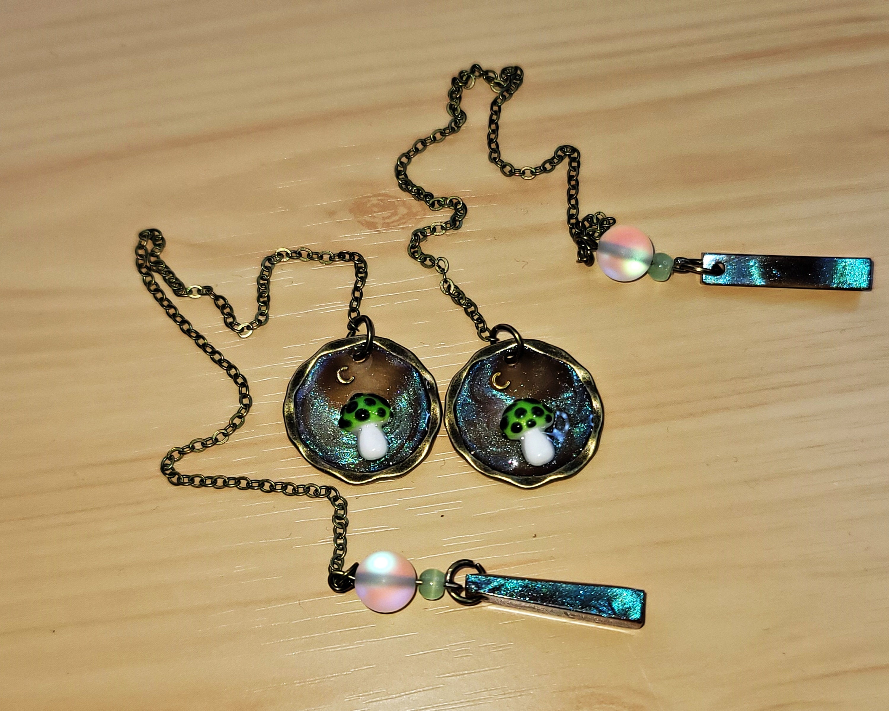 Green Mushroom Ear Weights, Mystical Ear Hangers, Shroom Ear Weight ...