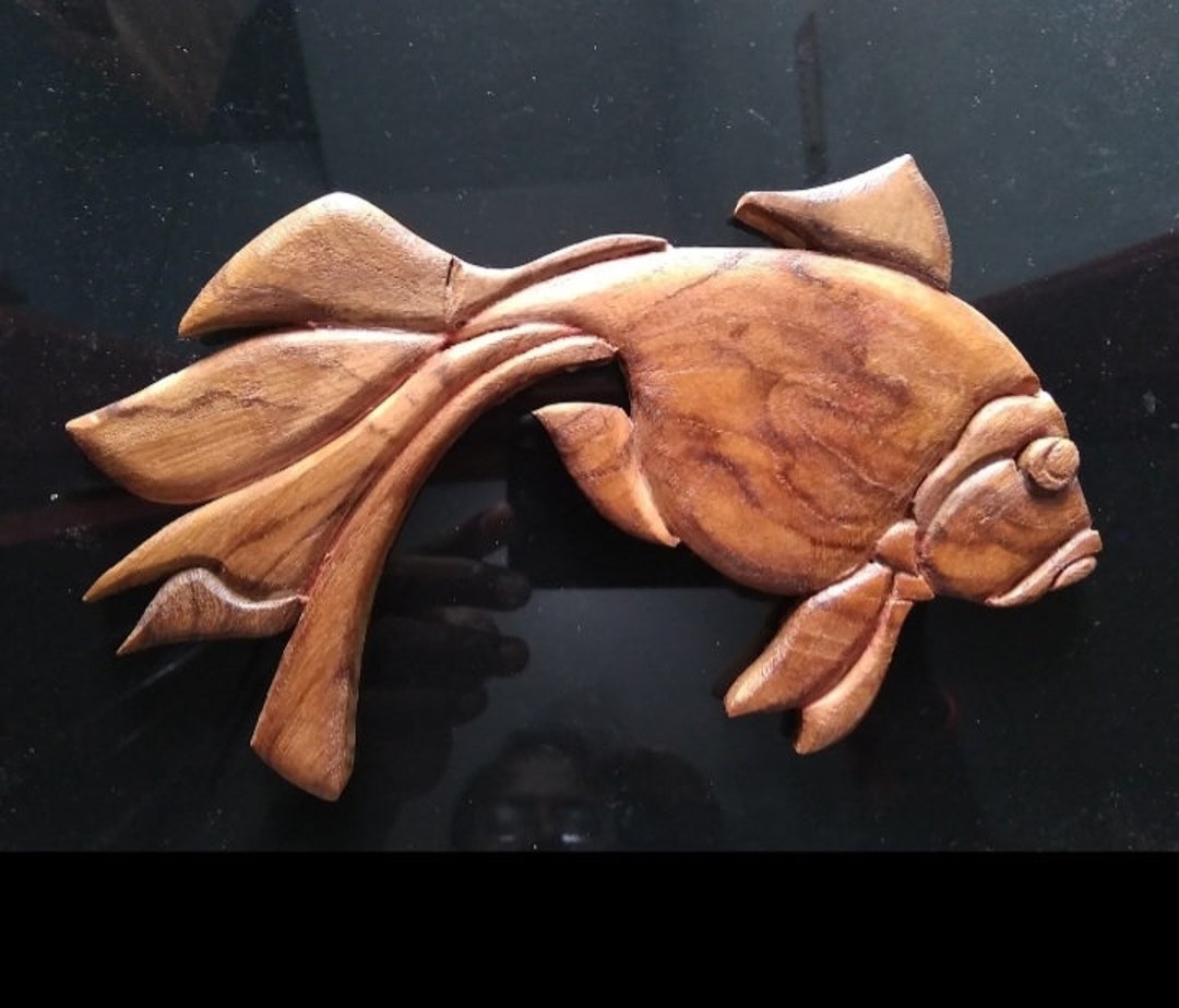 Teak Wood Fish Wooden Art Decorations - Etsy
