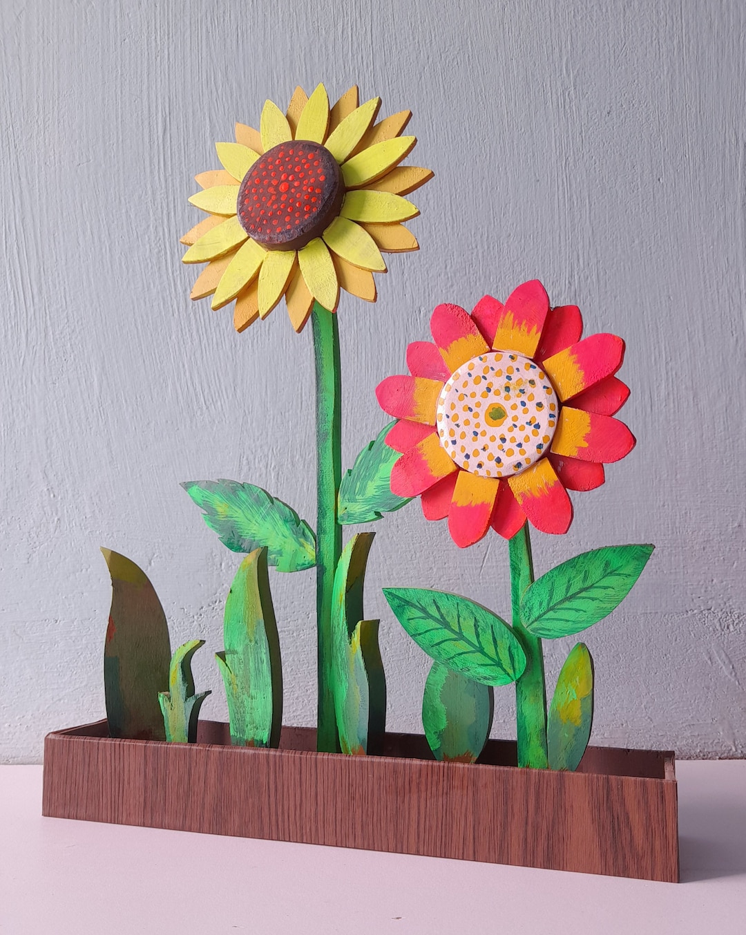 Flowers With Tree Wooden Art Decorations - Etsy