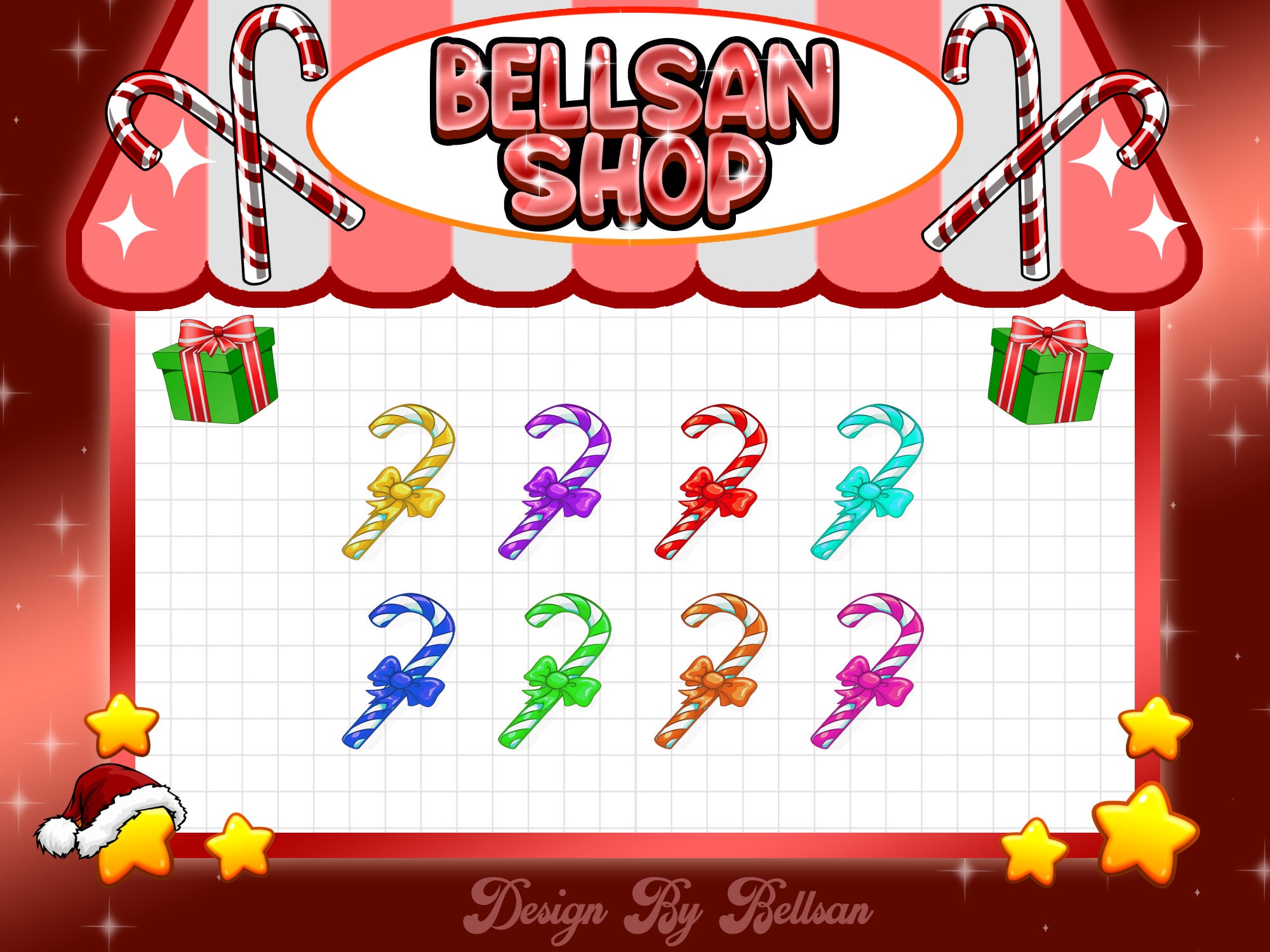 Candy Cane Twitch Badges Bit Badges Channel Points Discord Badges ...