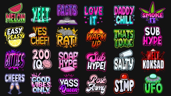 CUSTOM TEXT EMOTE | Etsy