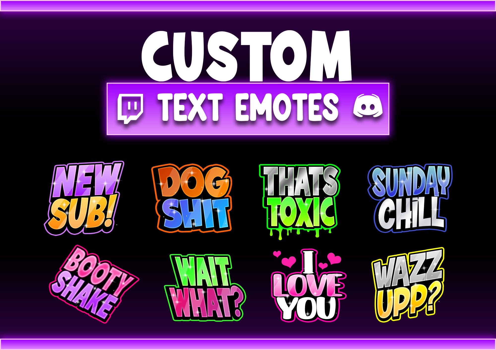 CUSTOM TEXT EMOTE - 1x - Etsy