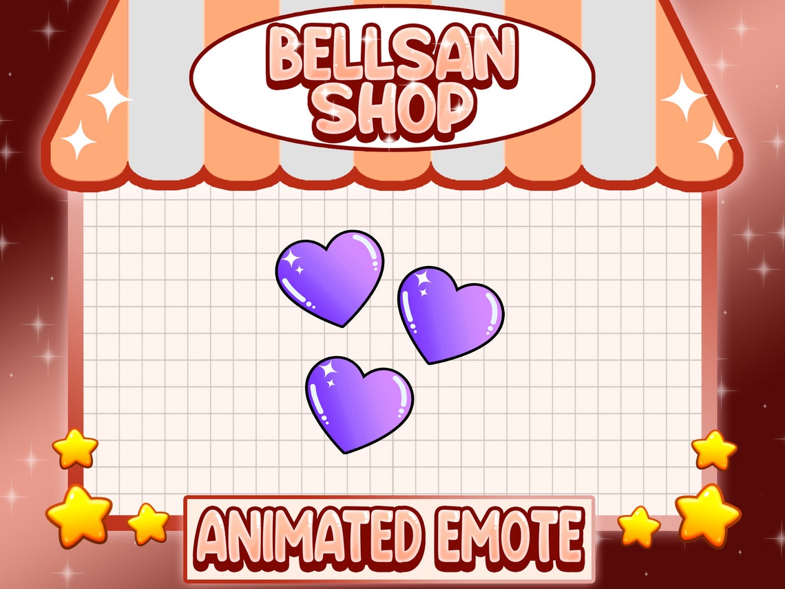 ANIMATED EMOTE / PURPLE Heart Emote / Heart Rain / Purple Emote / Love ...