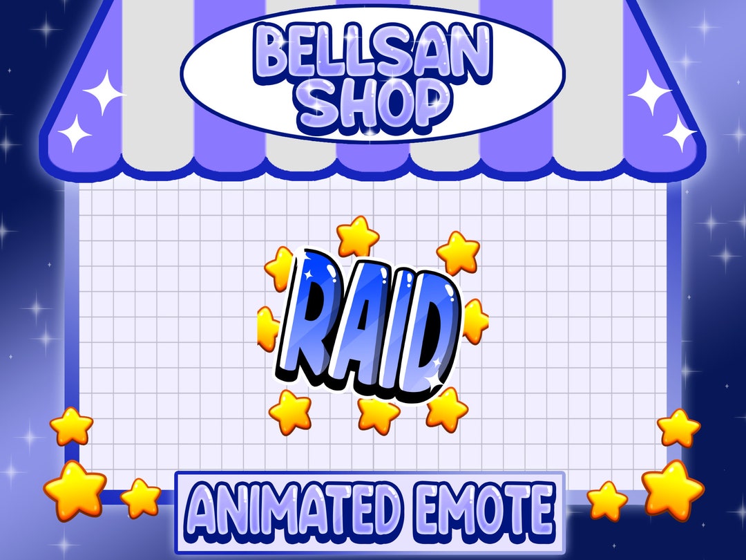 ANIMATED EMOTE RAID / Blue Raid Emote / Stars / Blue Emote / Raid Emote ...