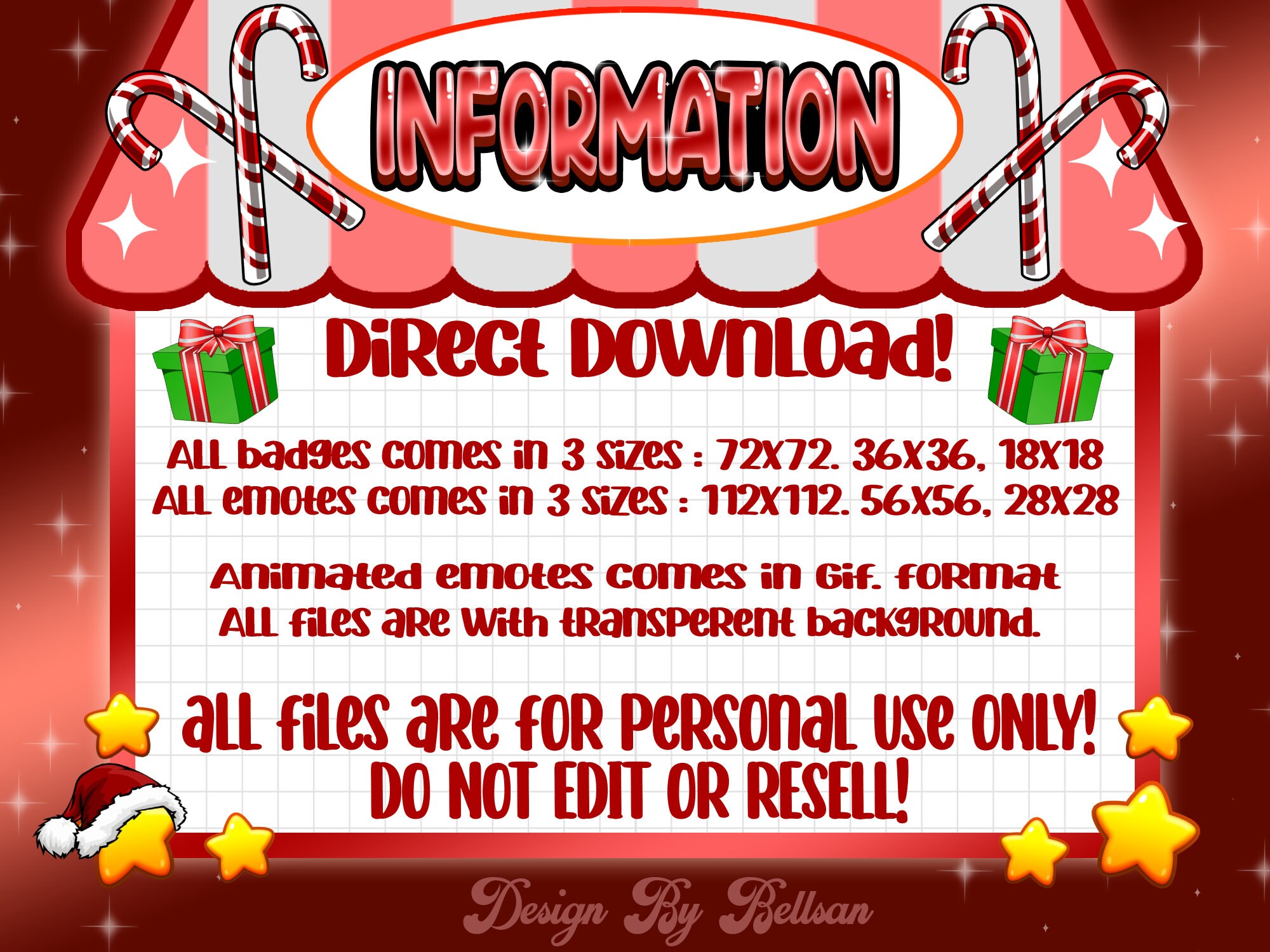 Candy Cane Twitch Badges Bit Badges Channel Points Discord Badges ...