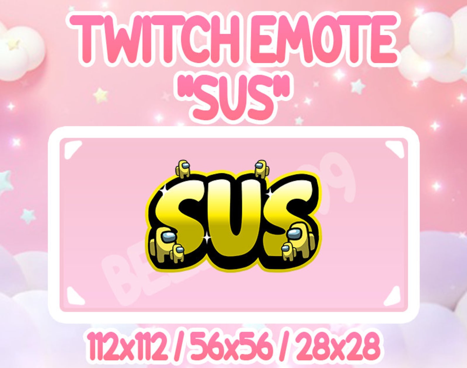 Twitch Emote SUS YELLOW | Etsy