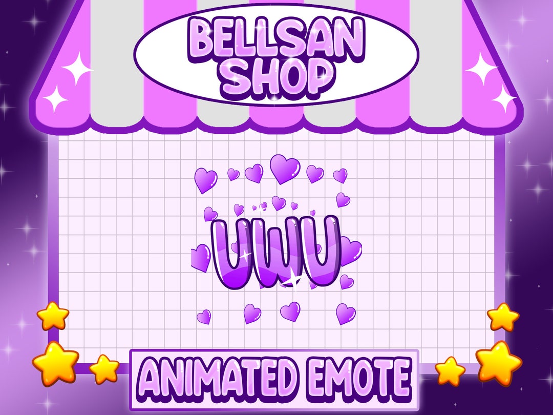 ANIMATED EMOTE UWU / Purple Uwu / Kawaii / Purple Hearts Emote / Kawaii ...