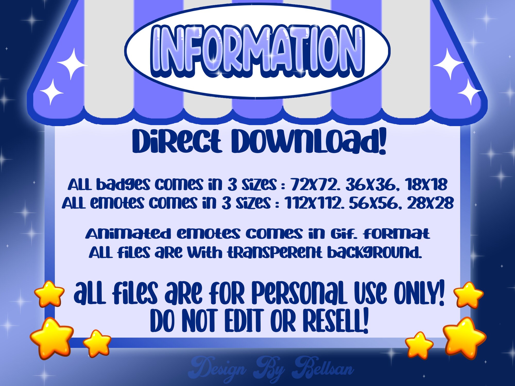 ANIMATED EMOTE RAID / Blue Raid Emote / Stars / Blue Emote / Raid Emote ...