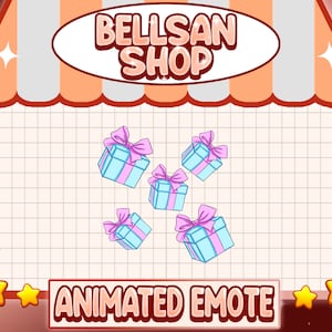 ANIMATED EMOTE Gifts Falling / Blue Gift Emote / Presents / Blue , Pink ...