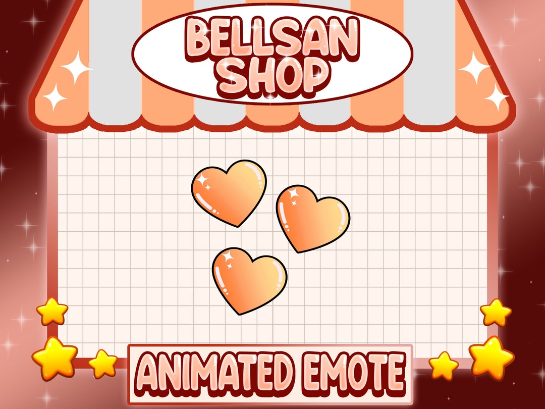 ANIMATED EMOTE / Orange Heart Emote / Heart Rain / Orange Emote / Love ...