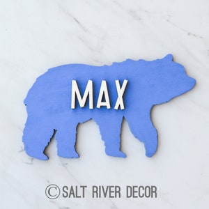 Personalized Bear Name Sign Grizzly Bear Wood Sign Personalized Name ...