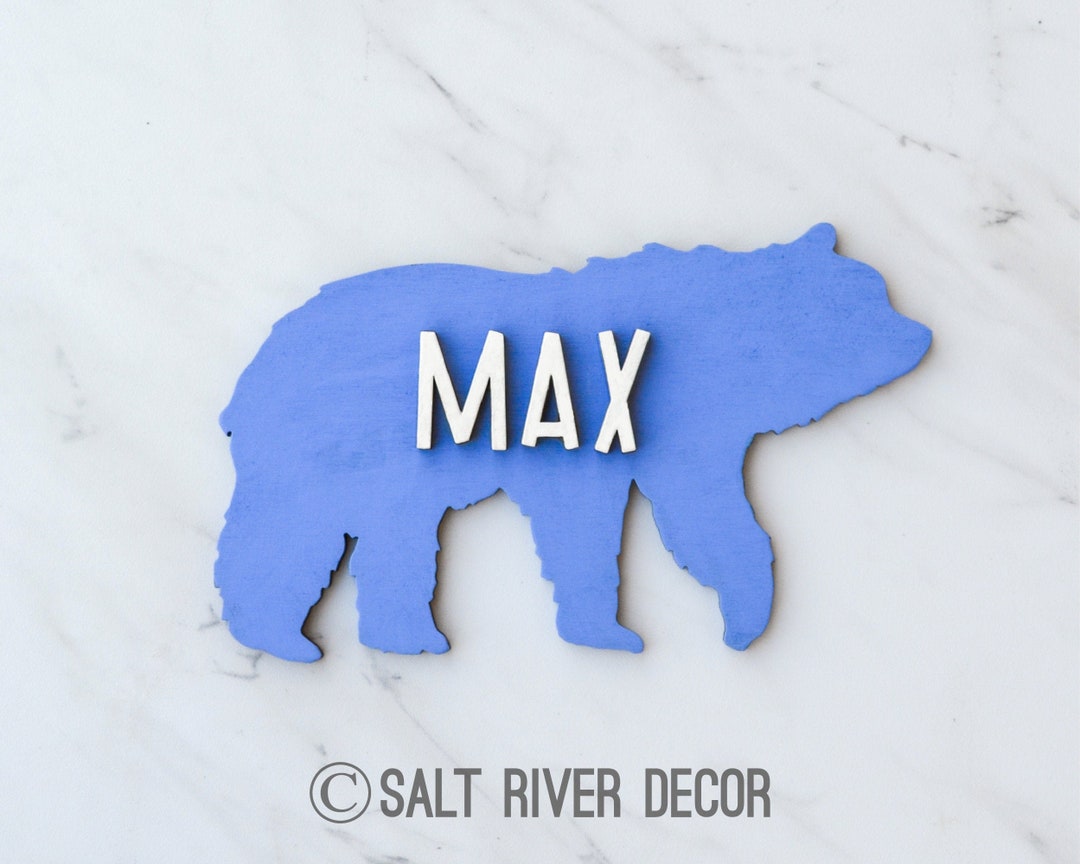 Personalized Bear Name Sign Grizzly Bear Wood Sign Personalized Name ...