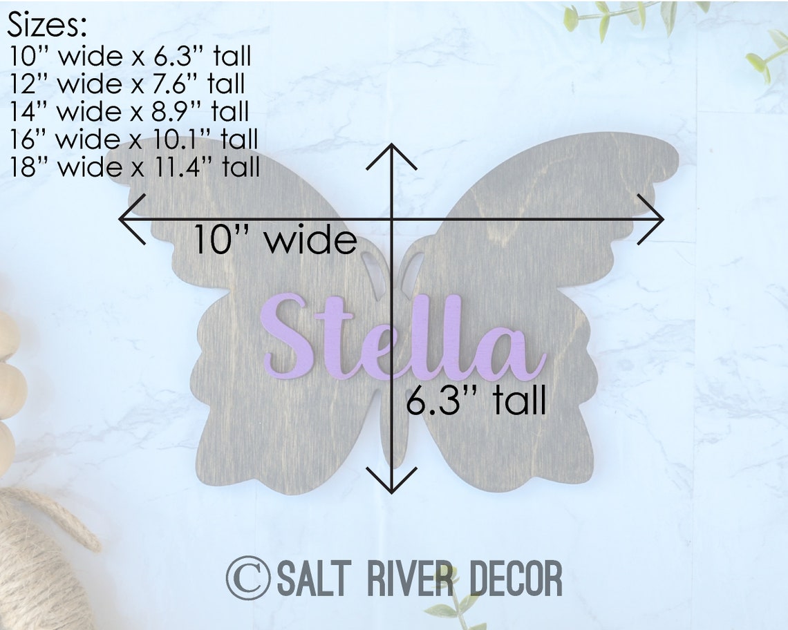 Personalized Butterfly Name Sign Butterfly Shaped Wood Sign ...