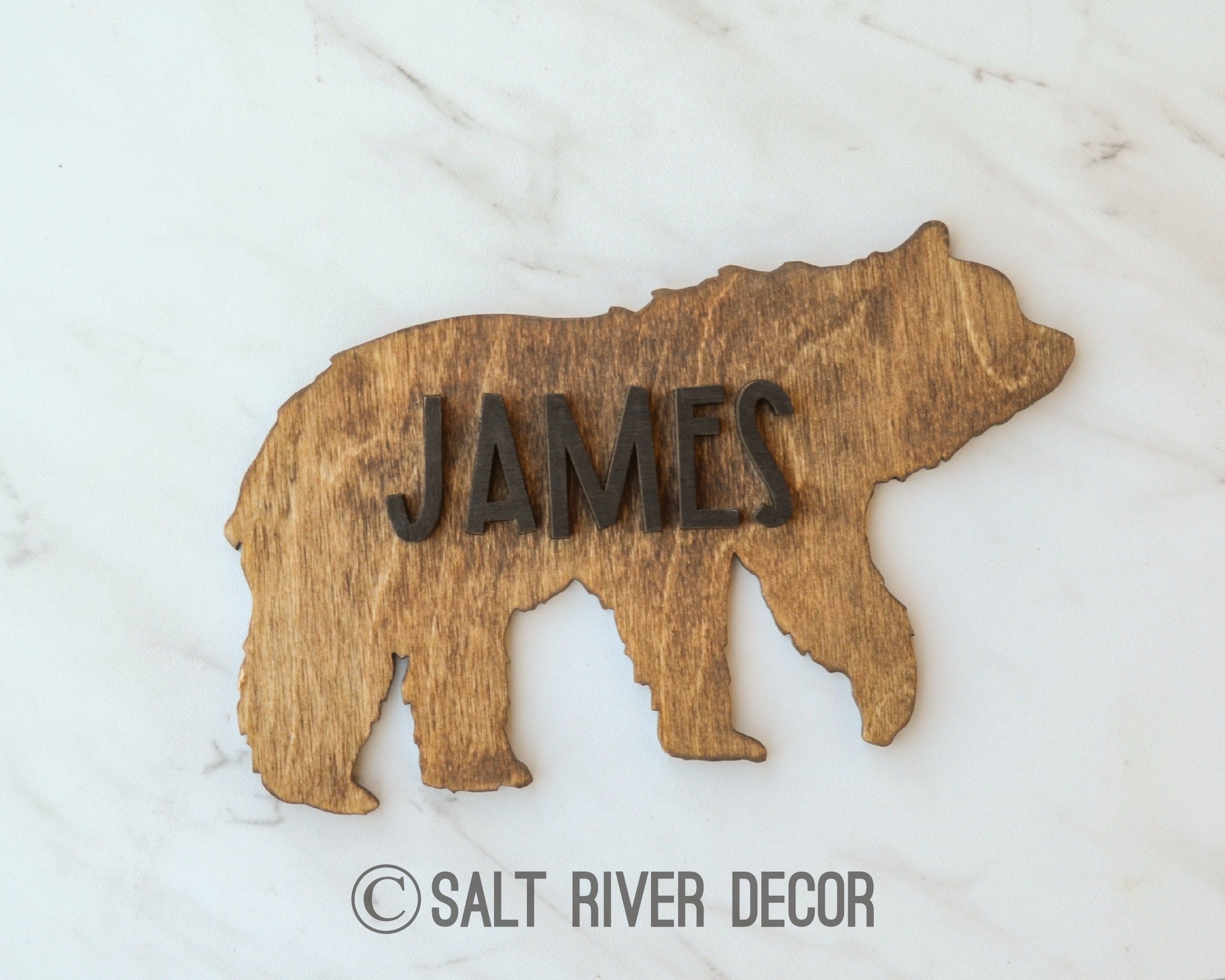 Personalized Bear Name Sign Grizzly Bear Wood Sign Personalized Name ...