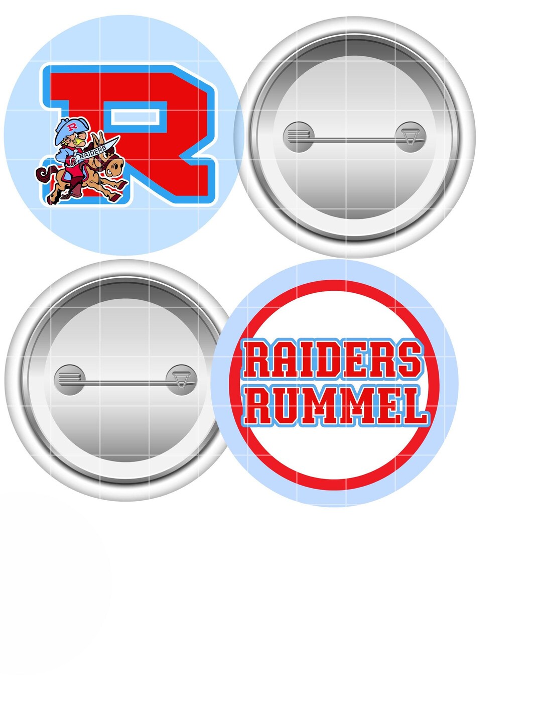 3 Inch or 2 Inch Rummel Raiders Game Day Button Football Mom Spirit Fan ...